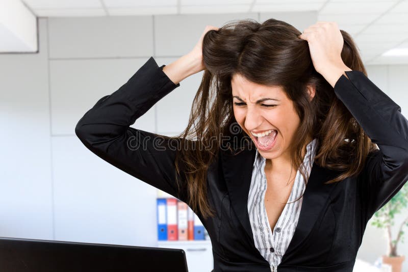 Angry woman stock photo. Image of woman, desperate, computer - 24252652