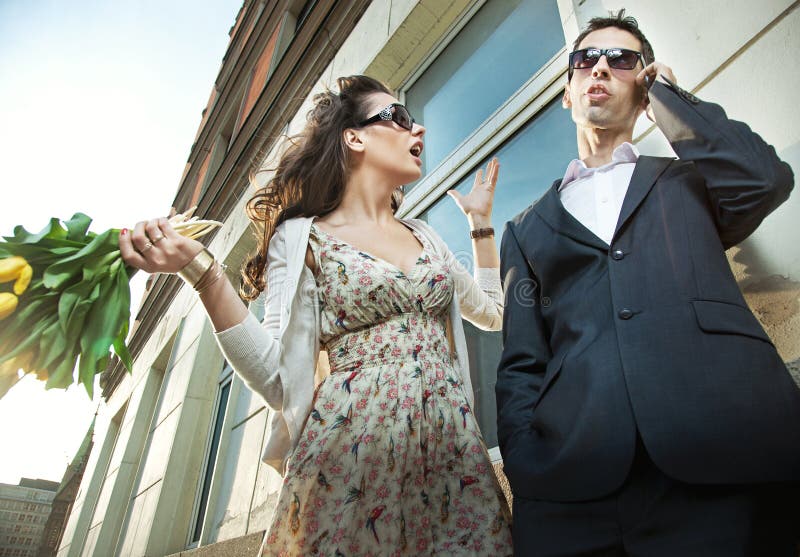 Angry woman stock image. Image of male, black, city, elegant - 25441673