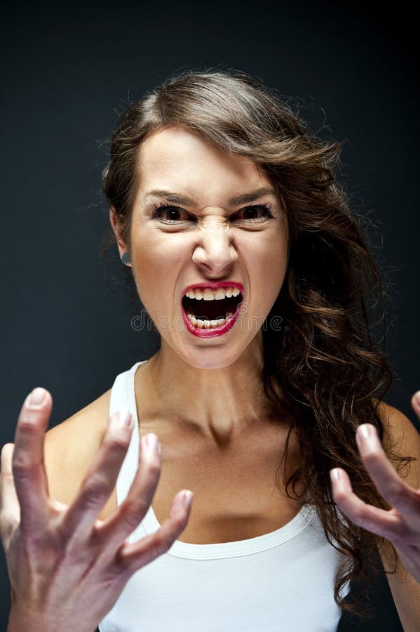 Woman with angry face stock photo. Image of blond, isolated - 28950438