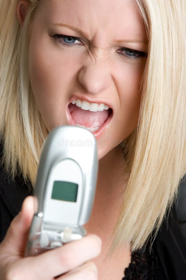 Angry Woman stock image. Image of blond, furious, mobile - 5899077