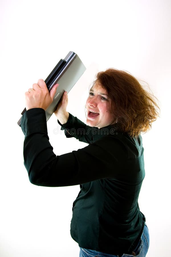 Angry woman stock photo. Image of lady, frustrated, computer - 9781240