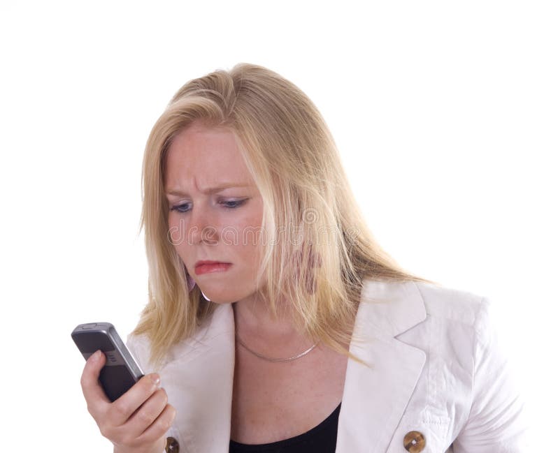 Angry Woman after Bad Text Message Stock Image - Image of twitter ...