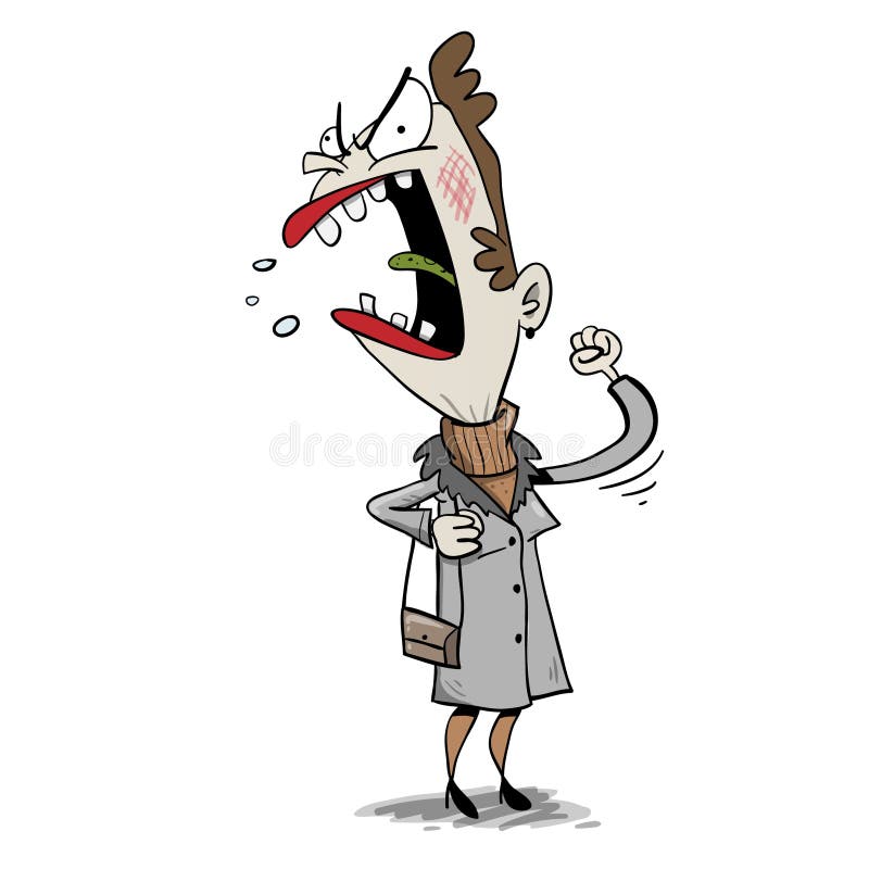 Angry Lady Threatening To Hit Somebody Stock Vector - Illustration of ...