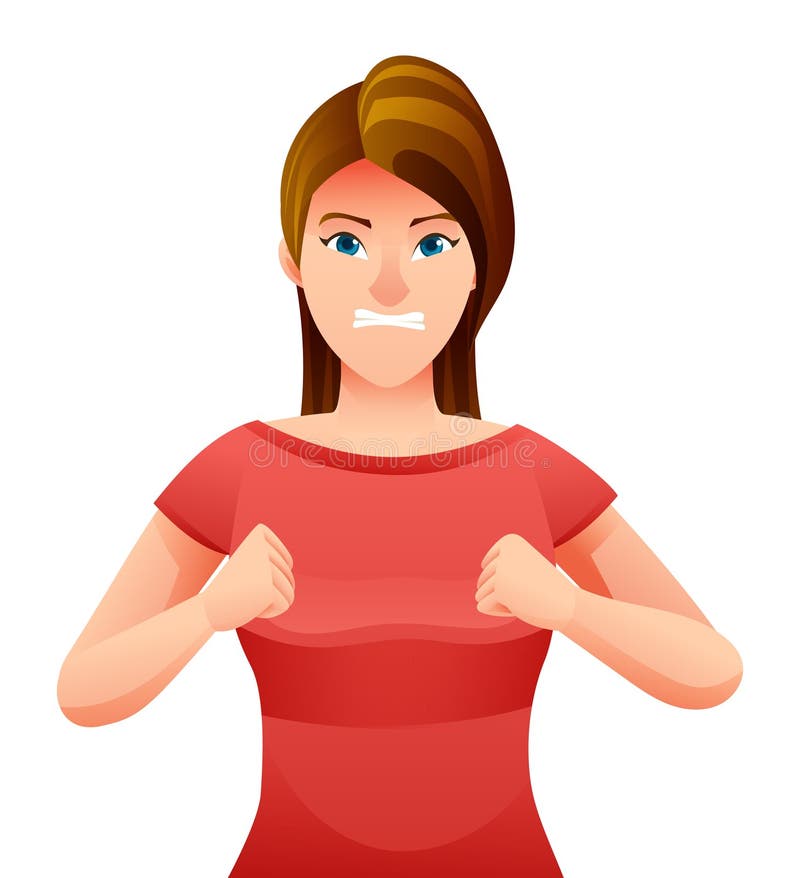 Angry Woman Expression Character Vector Illustration Stock Vector ...
