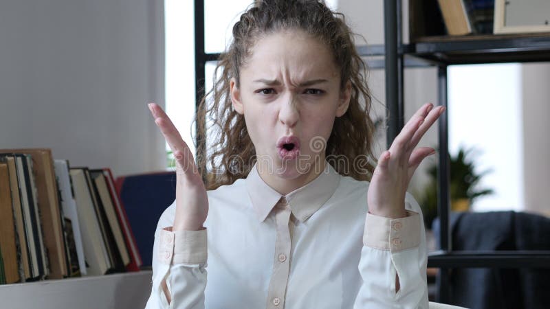 Angry Woman Going Crazy at Work Stock Image - Image of girlfriend ...
