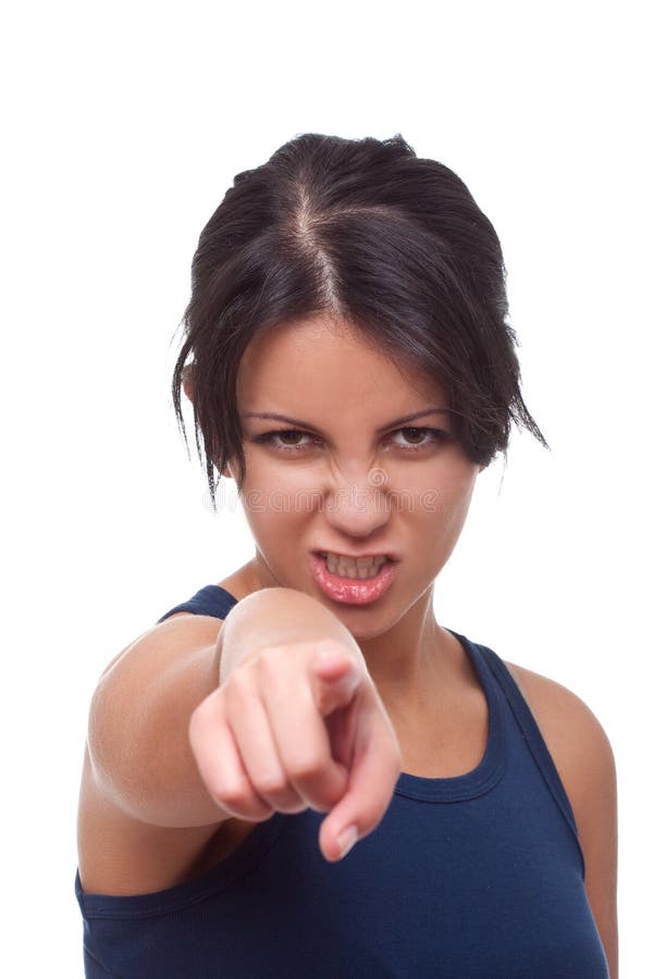 Annoyed Angry Woman Pointing Stock Image - Image of people, beautiful ...