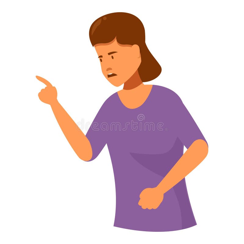 Angry Woman Pointing Finger Accusing Someone Stock Vector ...