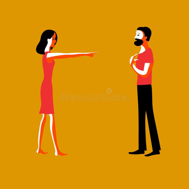 Angry Woman and Confused Man. Vector Color Illustration Stock Vector ... Angry Woman and Confused Man. Vector Color Illustration Stock Vector ...
