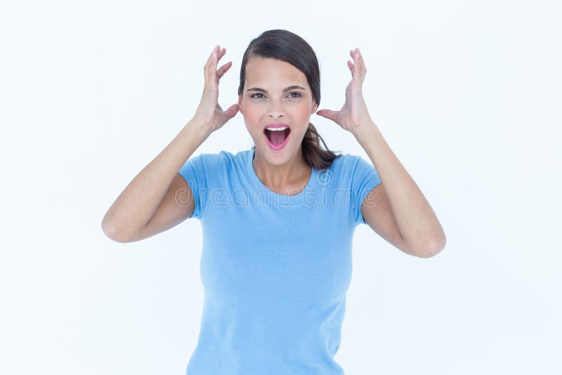 Angry Woman Shaking Her Head Stock Photo - Image of irritated, rage ...