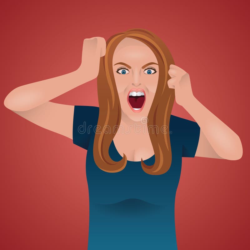 Angry Woman. Vector Illustration Decorative Design Stock Vector ...