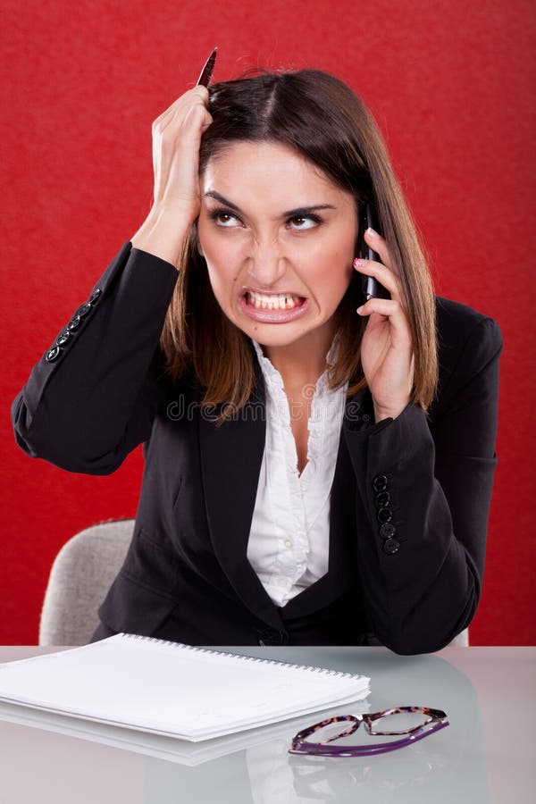Angry woman at work stock photo. Image of place, isolated - 35752704