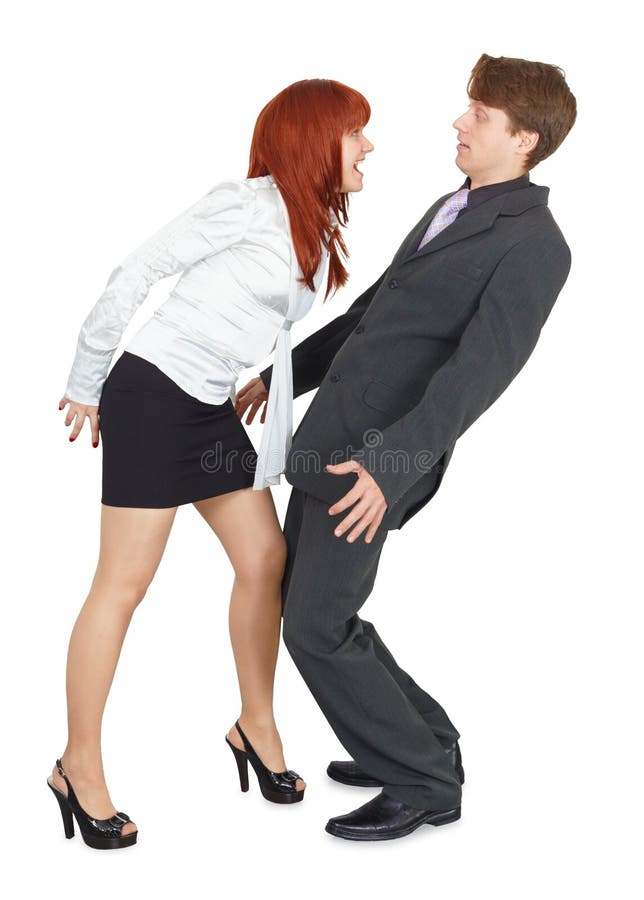 Angry Woman Yelling at Young Man Stock Image - Image of girl, legs ...