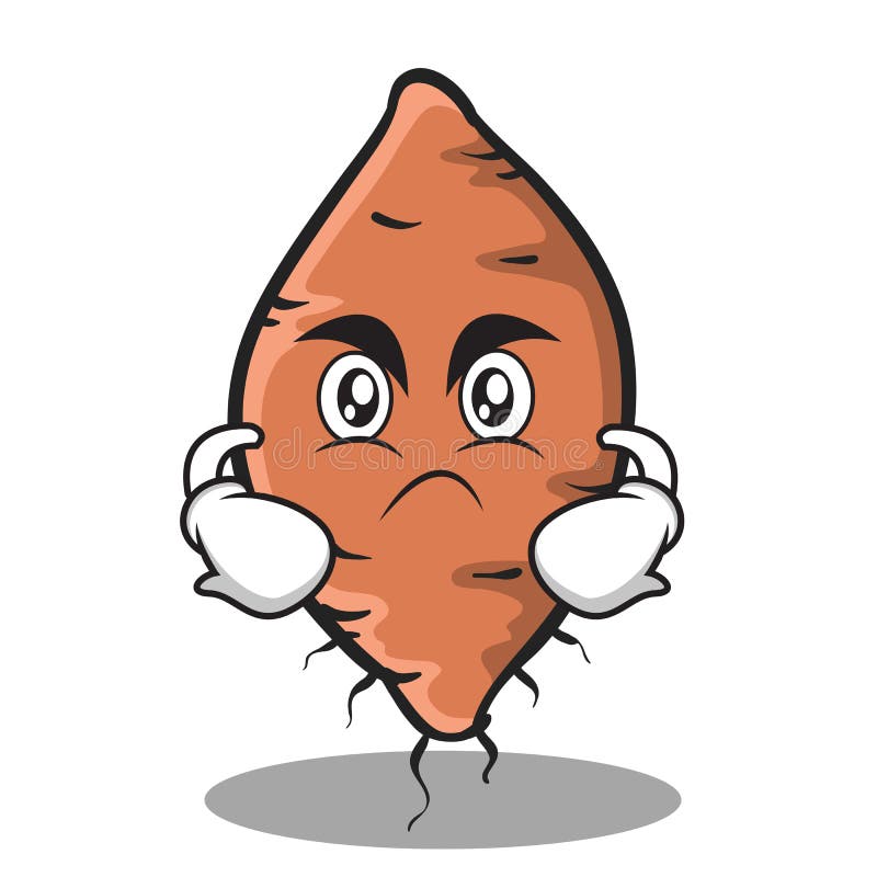 Angry Yam Character Cartoon Style Stock Vector - Illustration of happy ...