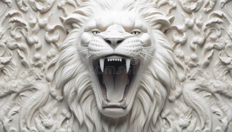 Angry Yelling Tiger Face Close Up Generative AI Stock Illustration ...