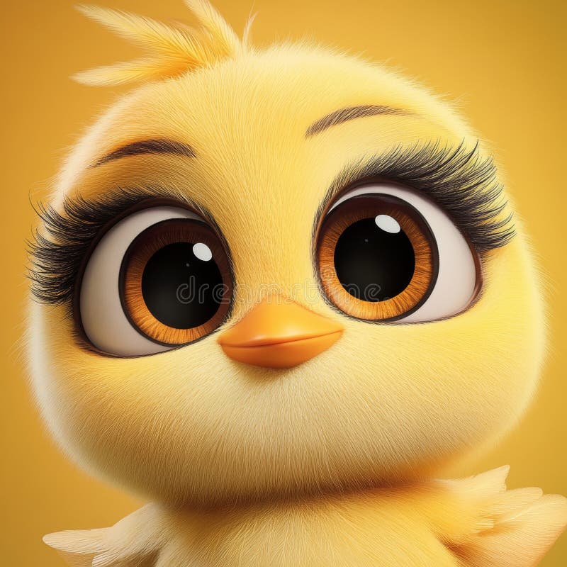 Angry Yellow Chicken 3D Illustration. Stock Illustration Stock ...