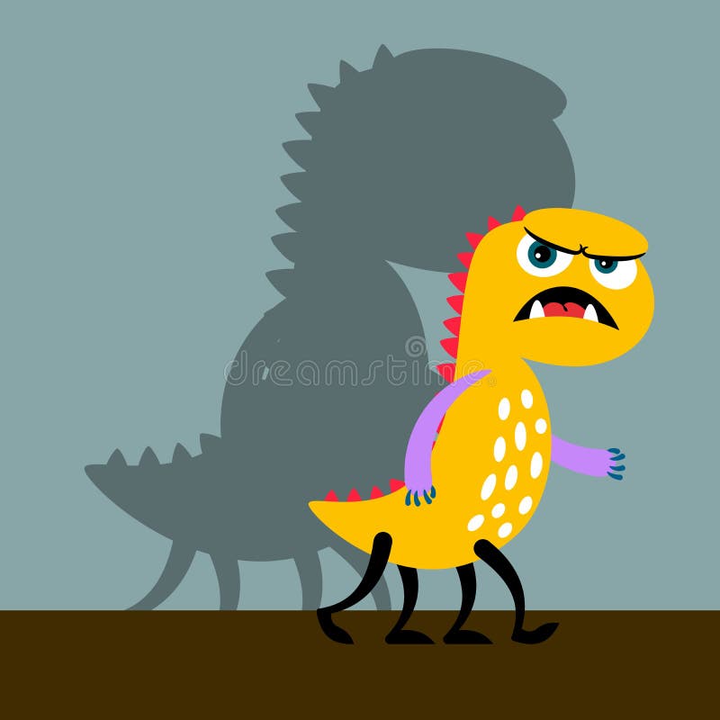 Scary Blue Monster with Shadow Stock Vector - Illustration of bright ...