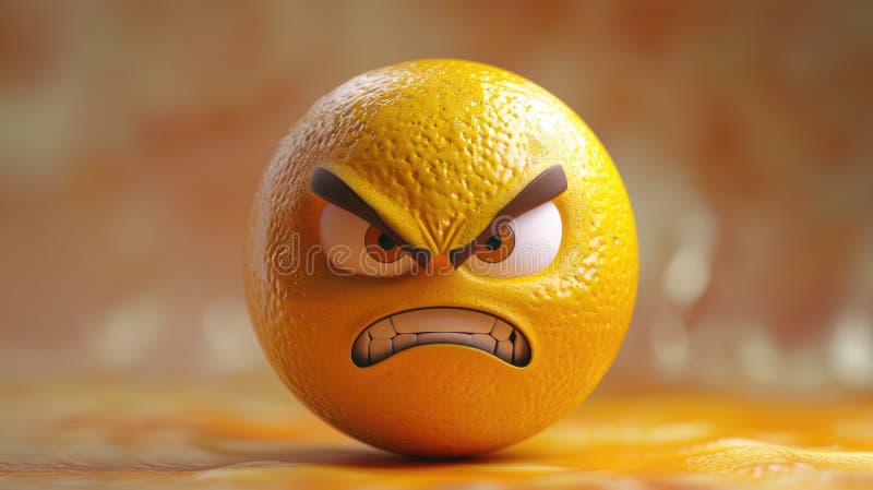 Angry Yellow Star Cartoon Emoji Face Character with Aggressive ...
