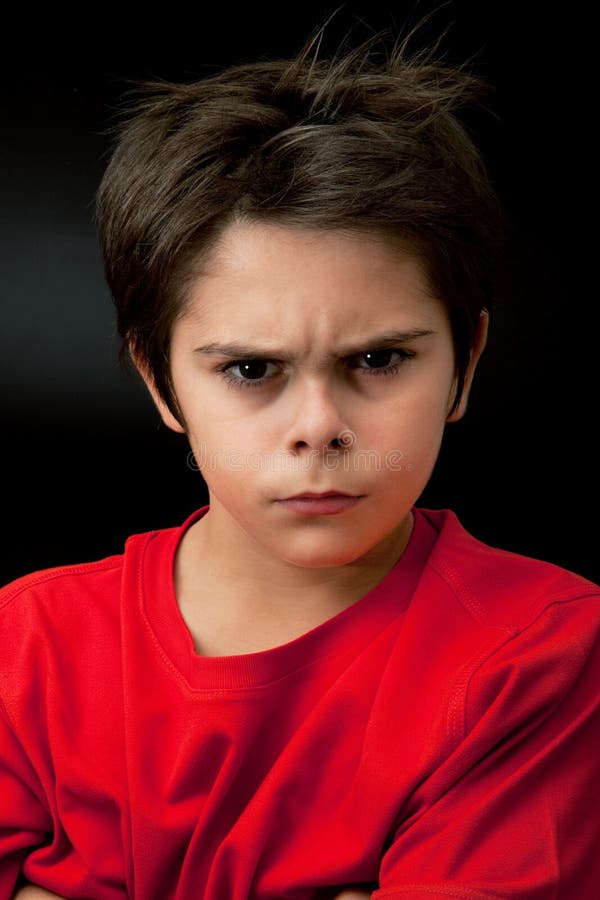 Angry Young Boy in White Background Stock Photo - Image of child ...