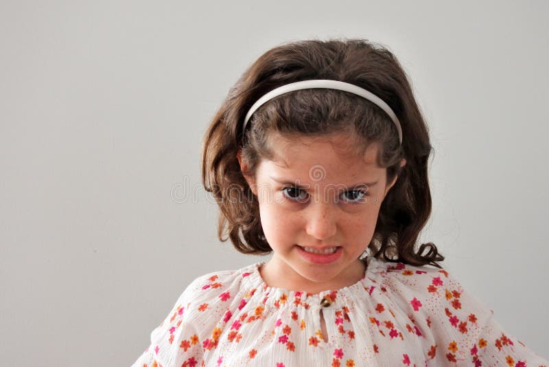 Angry Young Girl Looking at Camera Stock Image - Image of irritated ...