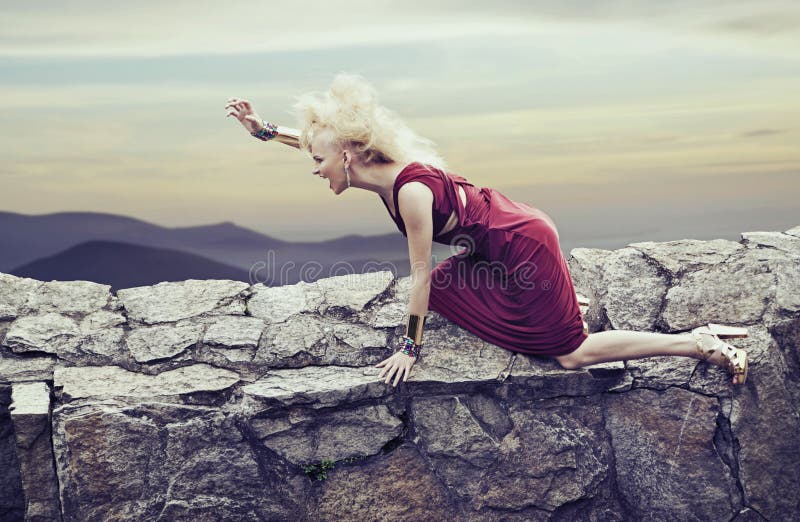 Angry Young Lady in a Nature Scenery Stock Photo - Image of model ...