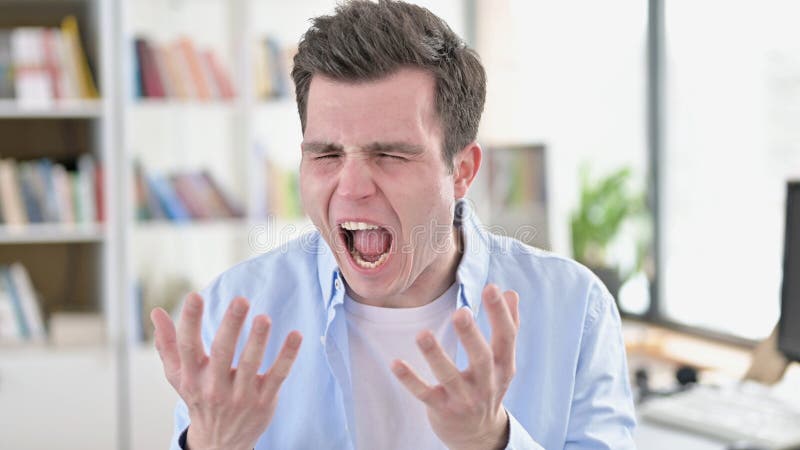 Angry Young Man Going Crazy, Screaming Stock Photo - Image of ...