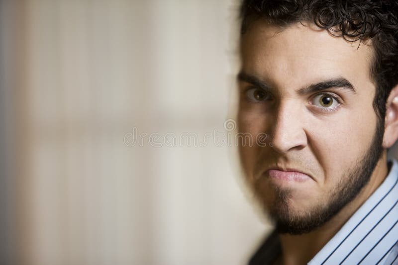 Angry man in mugshot stock image. Image of messy, angry - 17158207