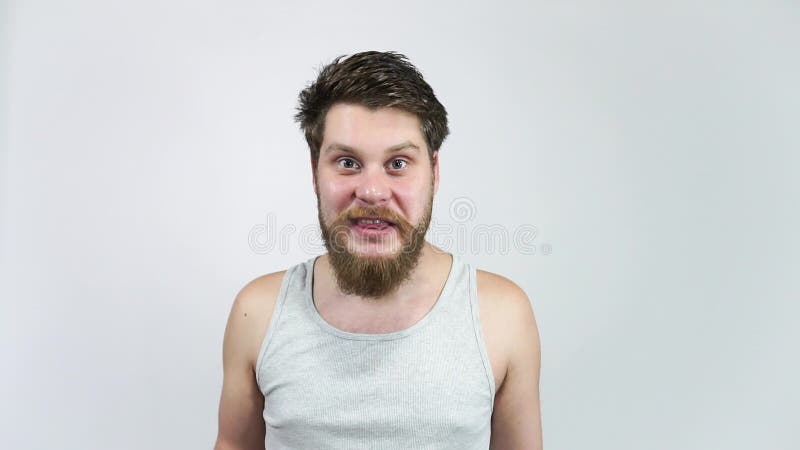 Angry Young Man Shouting Looking at Camera.the Guy is Provoking the ...