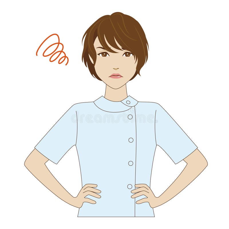 Angry Young Nurse in Pink Uniform Stock Vector - Illustration of posing ...