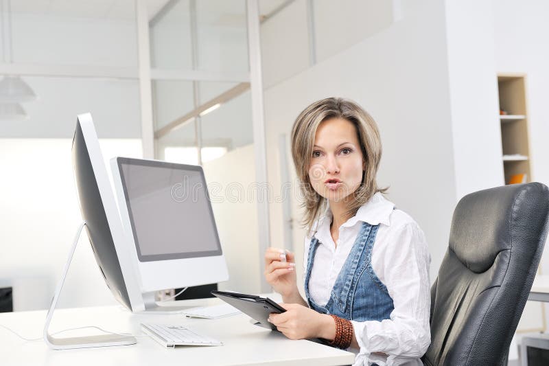 Angry Young Woman at the Office Stock Image - Image of positive, angry ...