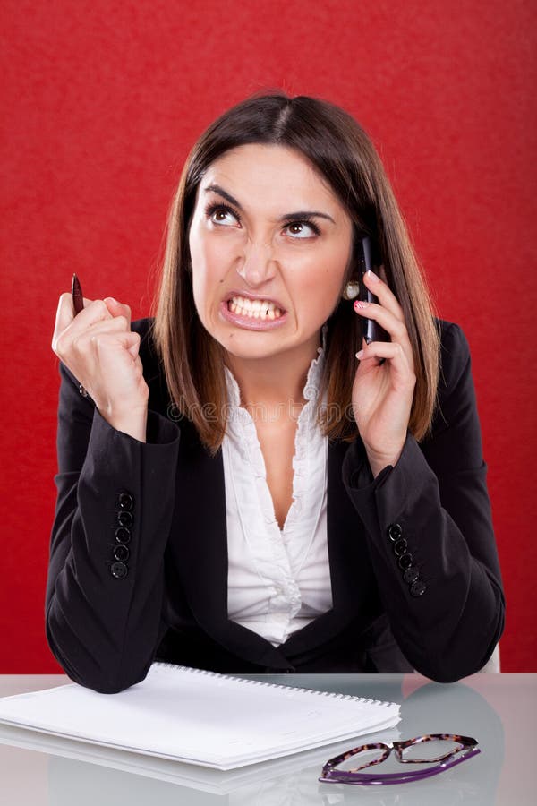 Angry woman at work stock photo. Image of place, isolated - 35752704