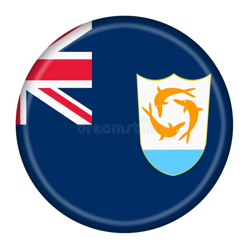 Anguilla Flag Button 3d Illustration with Clipping Path Stock ...