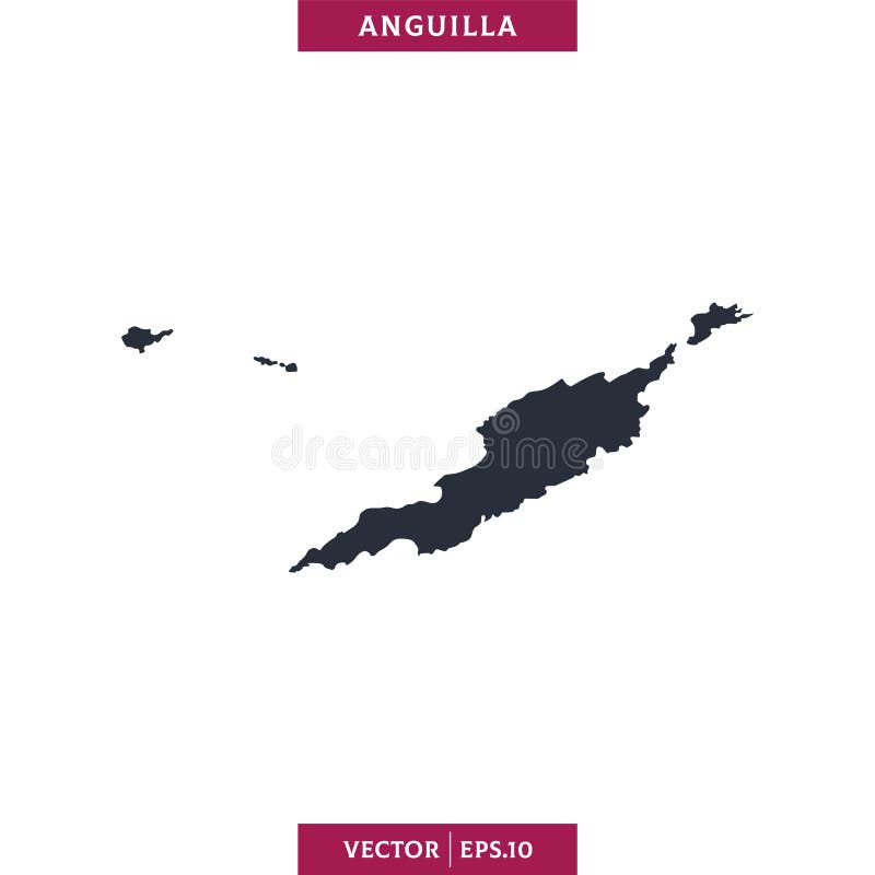 Anguilla Map. High Detailed Map Vector in White Background. Editable ...