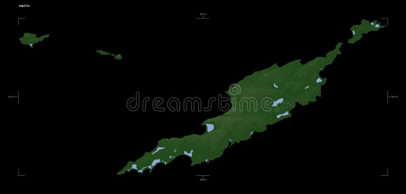 Anguilla Shape on Black. Pale Stock Illustration - Illustration of ...