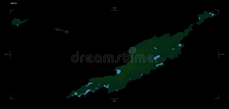 Anguilla Shape on Black. Physical Stock Illustration - Illustration of ...