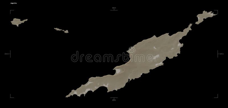Anguilla Shape on Black. Sepia Stock Illustration - Illustration of ...