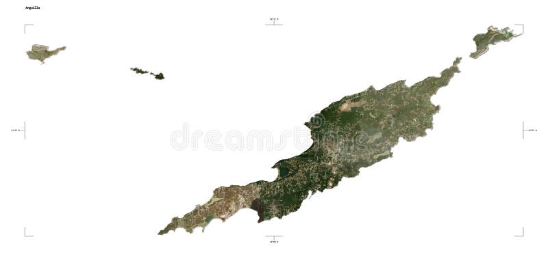 Anguilla Shape on White. High-res Satellite Stock Illustration ...