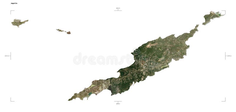 Anguilla Shape on White. Low-res Satellite Stock Illustration ...