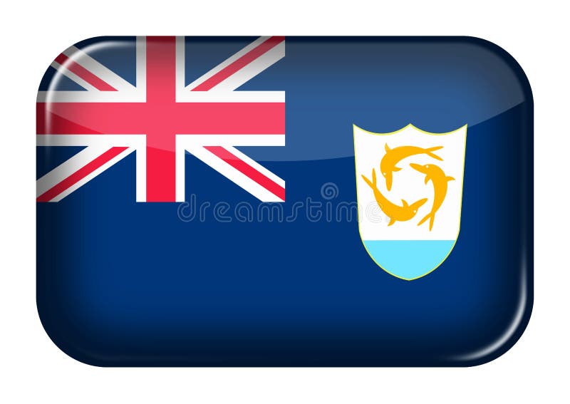 Anguilla Web Icon Rectangle Button with Clipping Path 3d Illustration ...