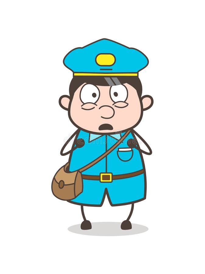 Anguished Postboy Face Expression Vector Stock Illustration ...