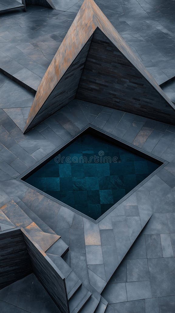 Angular Architecture: Pool and Stone Stock Illustration - Illustration ...