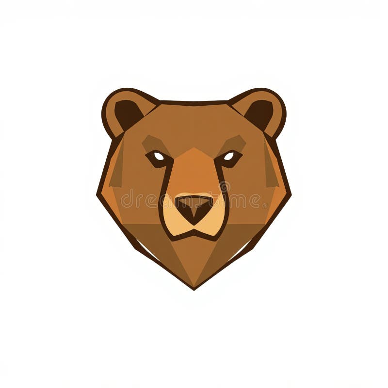 Angular Bear Head Design in Neutral Tones Stock Illustration ...