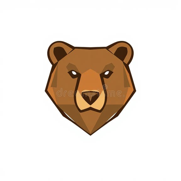 Angular Bear Head Design in Neutral Tones Stock Illustration ...
