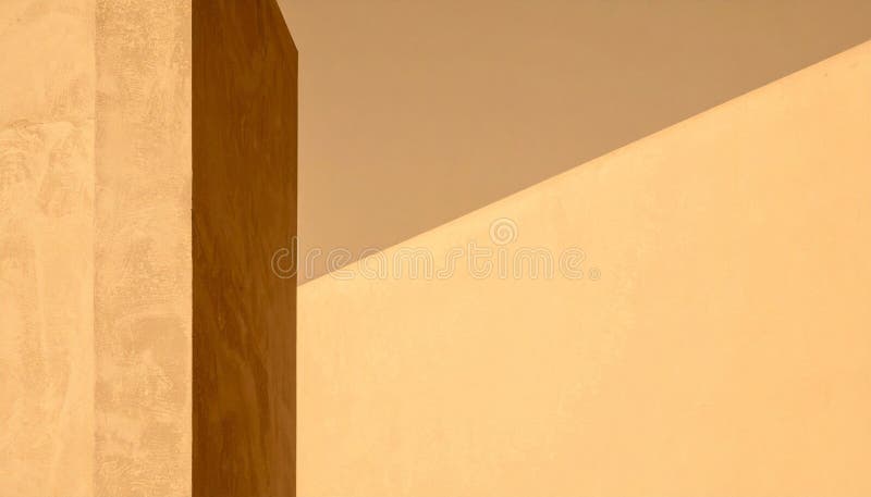 Angular Beige Wall with Light and Shadow Architecture Building Exterior ...