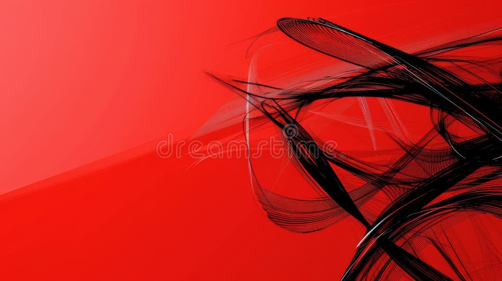 Angular Black Lines on a Bold Red Background Stock Photo - Image of ...