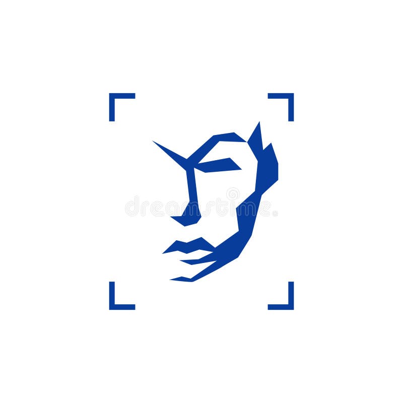 Angular blue face stock vector. Illustration of unique - 358064874