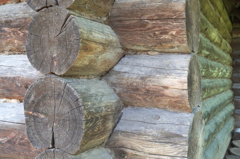 Angular Connection of a Log House from Large Round Logs Stock Photo ...