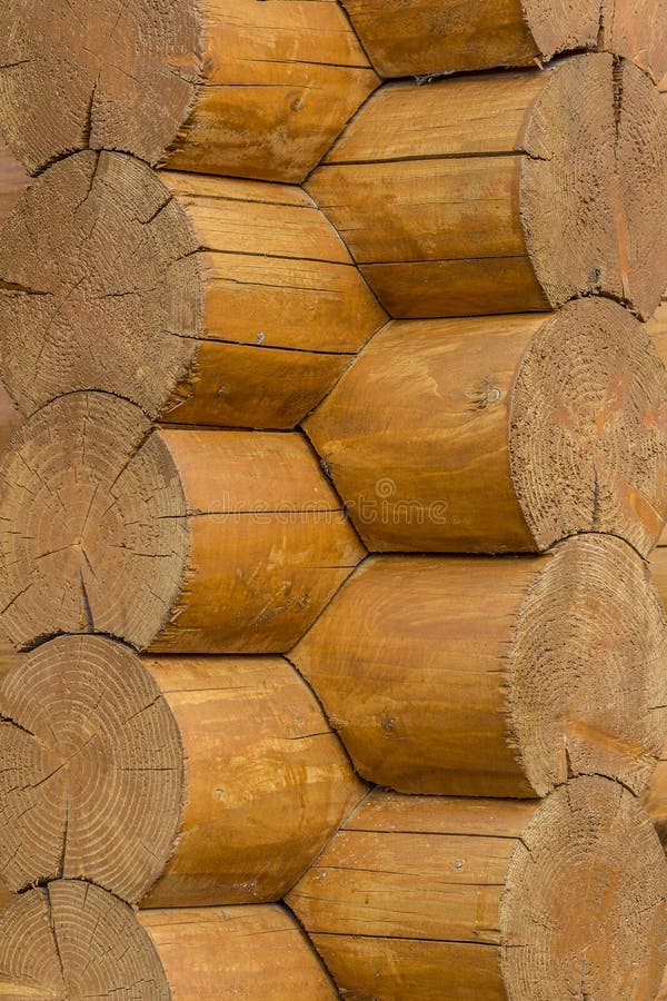 Angular Connection of a Wooden House Stock Image - Image of surface ...