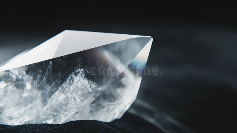Angular Crystal with Natural Inclusions and a Smooth Finish on Dark ...