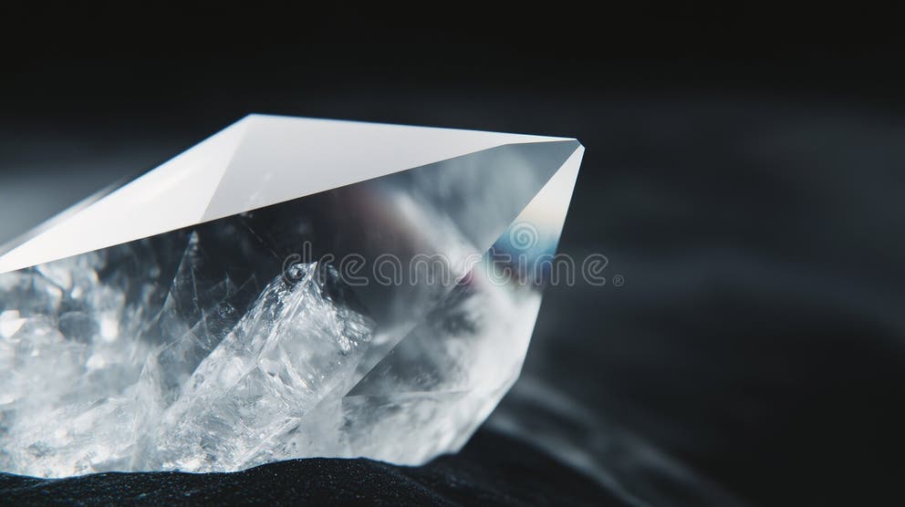 Angular Crystal with Natural Inclusions and a Smooth Finish on Dark ...