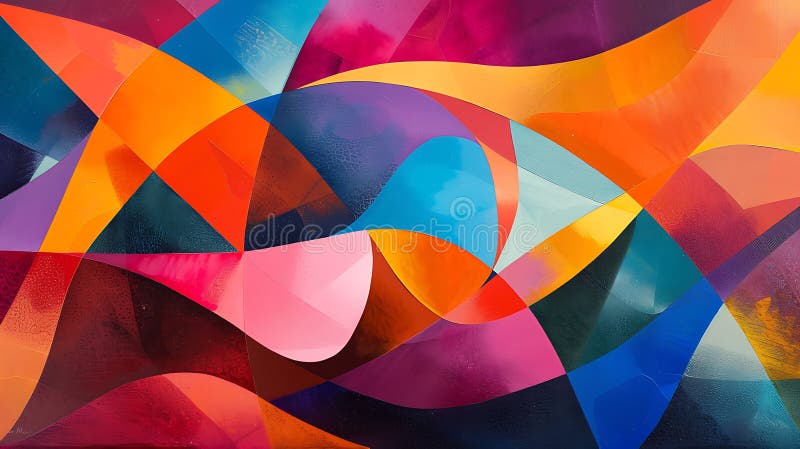 Angular and Curved Shapes Blending Together in a Vibrant, Modern ...